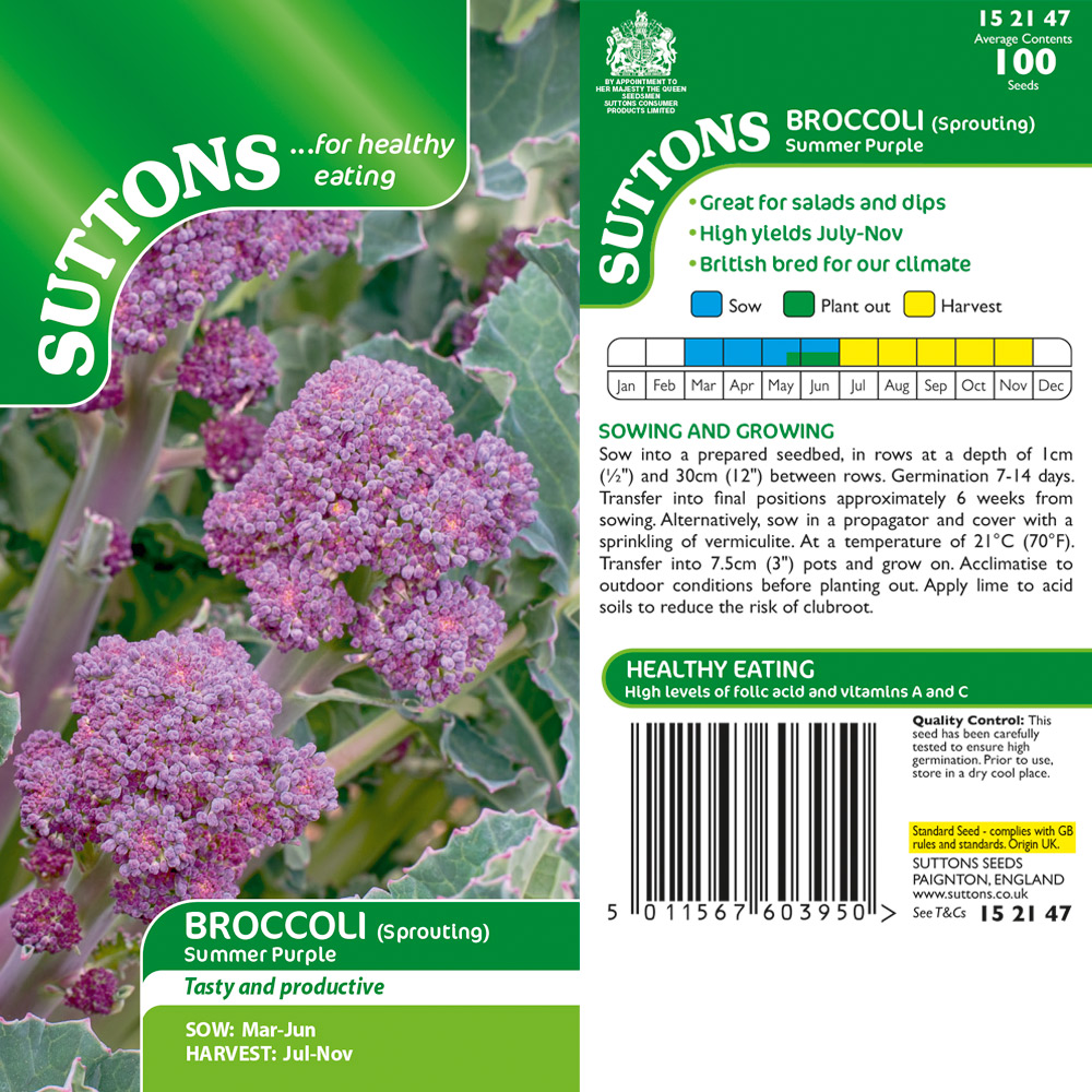 Seeds - Broccoli Sprouting Summer - Blackmoor Nurseries